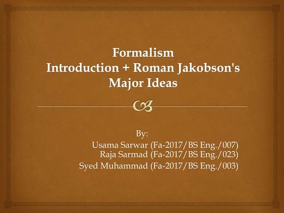 Formalism ppt | PPT | Poetry | Books and Literature