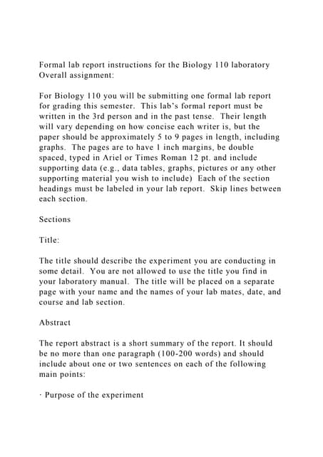 IGCSE Lab Report Headings and Checklist Guidance | PDF