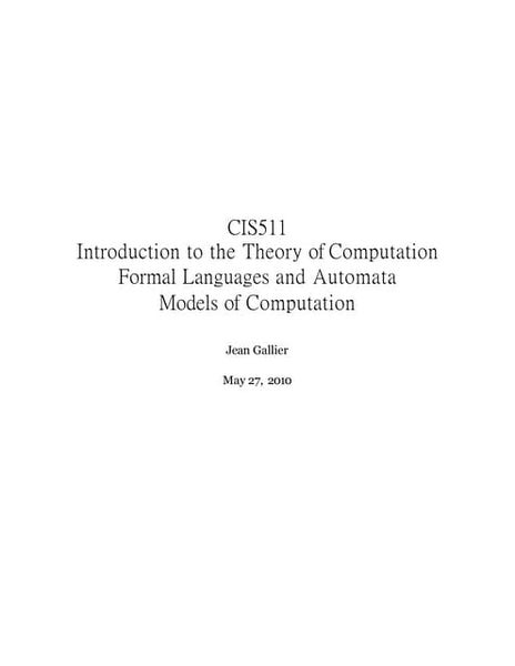 Theory Of Automata And Formal Language