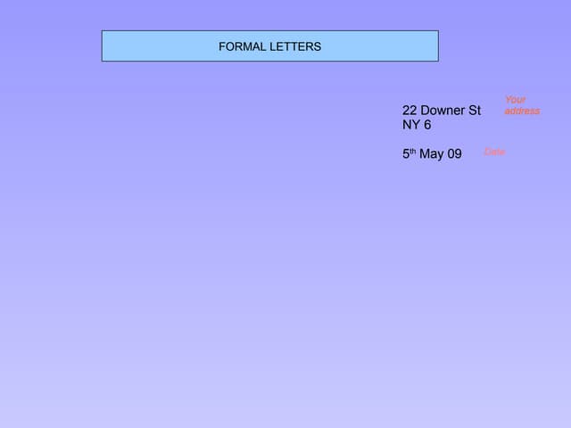 Presentation on formal letter | PPTX