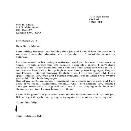 Formal letter - Sara | DOC