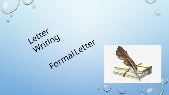 Letter writing ppt CBSE | PPTX
