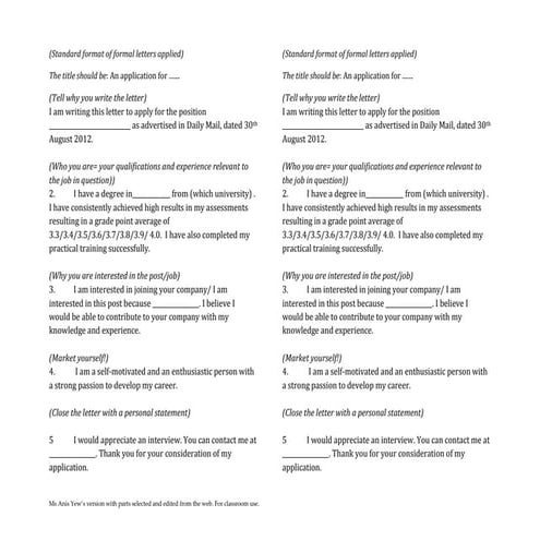 Formal letter, job application | PDF
