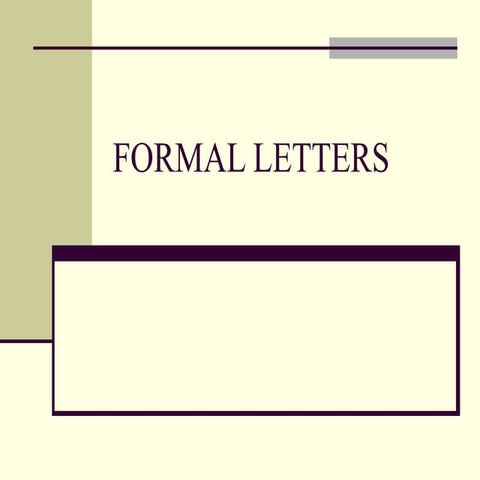 Formal letters | PPT