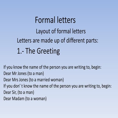 Formal letters | PPTX