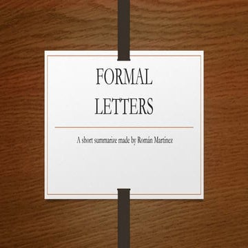 Formal letters | PPT