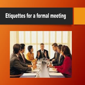Formal meeting | PDF