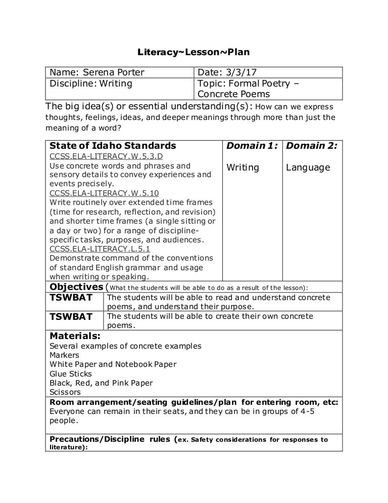 Formal Poetry Lesson Plan formal-poetry-lesson-plan