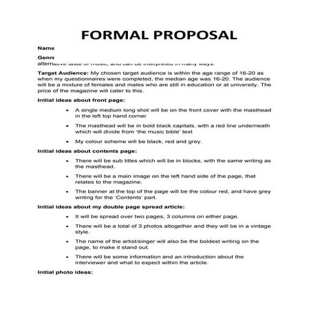 Formal proposal | ODT