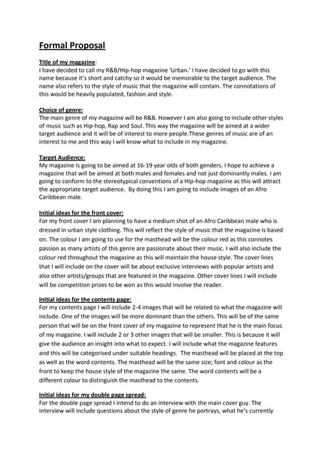 Task 9 formal proposal example | PDF