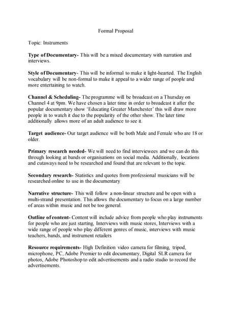 Formal proposal | PDF