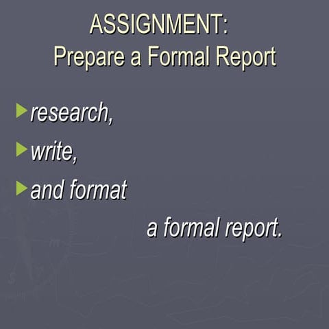 Formal Report Assignment | PPT