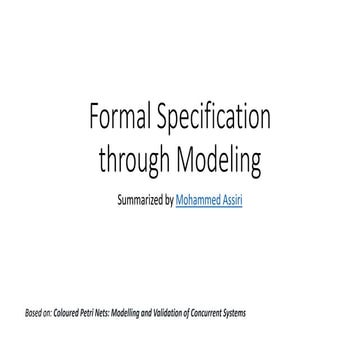 Formal Specification through Modeling | PPT