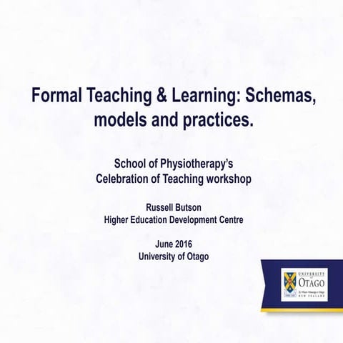 Formal teaching & learning: schemas, models and practices | PPT