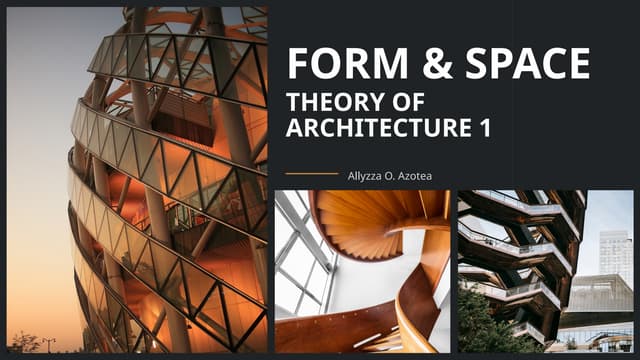 Architectural design - FORM AND SPACE | PPTX