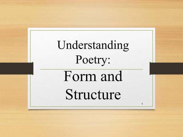 Structure of poetry | PPTX