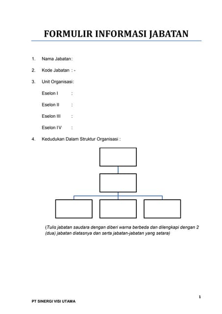Contoh pengisian anjab | DOC