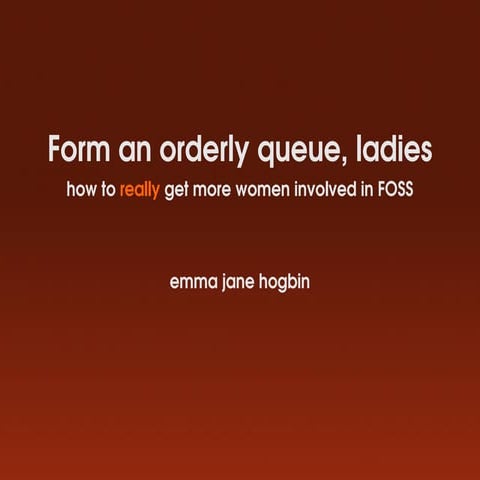 Form an orderly queue, ladies | PDF