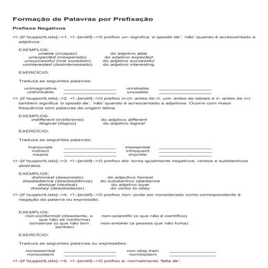 FormaçãO De Palavras Por PrefixaçãO | DOC | Programming Languages ...