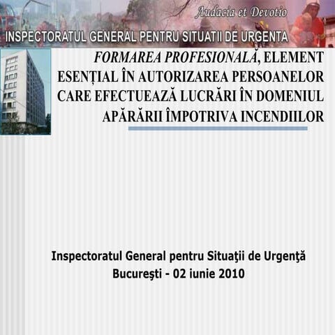 Formare profesionala IGSU | PDF