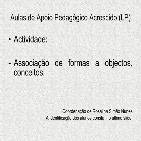 Formas, objectos e conceitos. | PPT