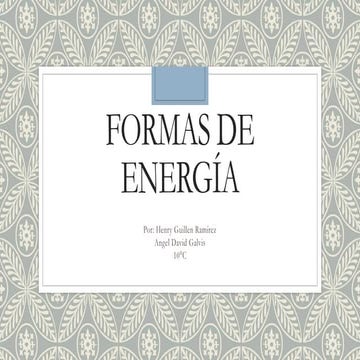 Formas de energía | PPTX