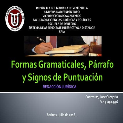 Formas gramaticales, párrafo y signos de puntuación | PPTX
