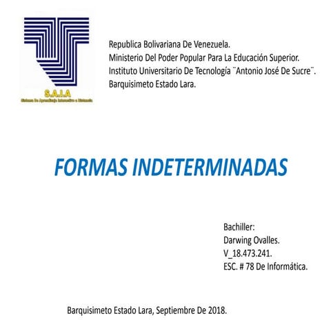 FORMAS INDETERMINADAS | PPTX