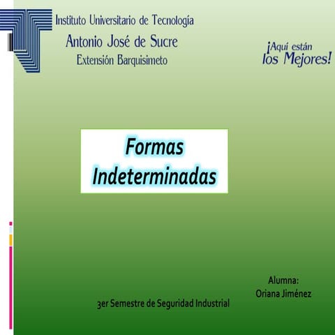 Formas indeterminadas | PPTX