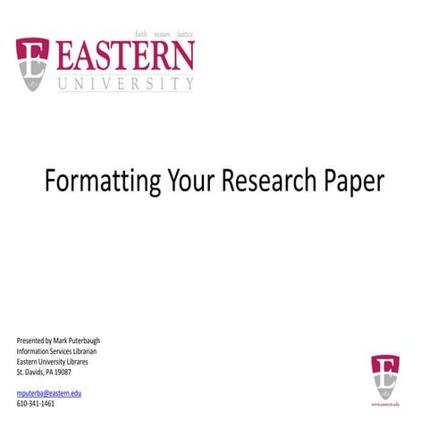 Formatting Your Research Paper | PPTX | College Education | Education