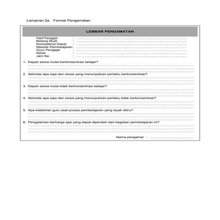 Format angket lesson study | PDF