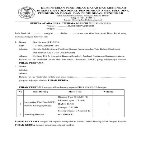 Format BAST IFP PAUD tahun 2025 Pemerintah.pdf