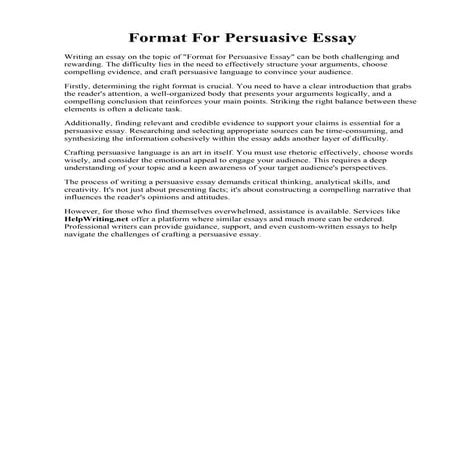Format For Persuasive Essay | PDF