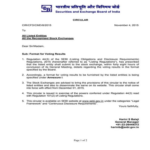 Format for voting results | PDF