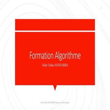Formation algorithme | PPTX