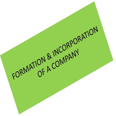 Formation & Incorporation of a Company SIR.ppt