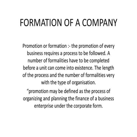 Formation of a company | PPT
