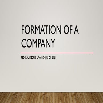 formation of a company under the federal decree law | PPTX
