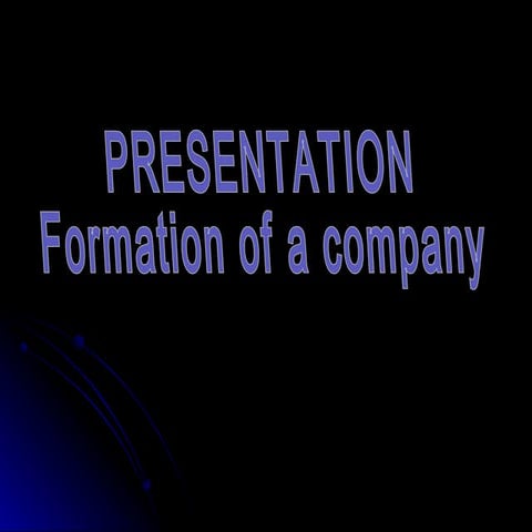 Formation of company | PPT