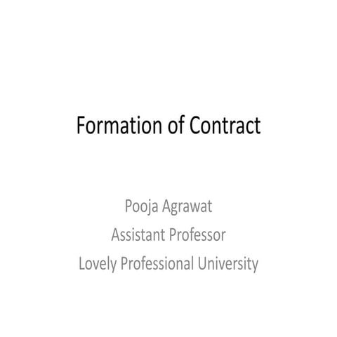 Formation of contract | PPTX