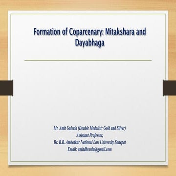 Formation of Coparcenary | PDF