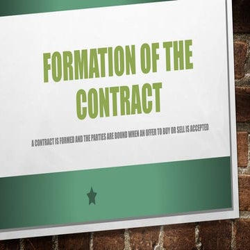 Formation of the contract | PPTX