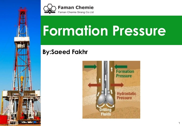 Formation pressure in oil and gas drilling wells