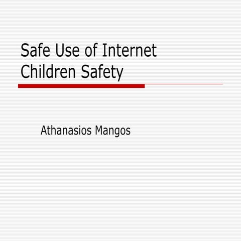 Internet Safety for Children Powerpoint | PPT