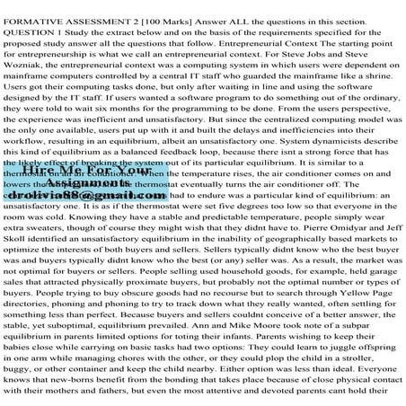 FORMATIVE ASSESSMENT 2 [100 Marks] Answer ALL the questions in this ...