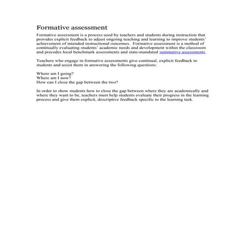 Formative Assessment | PDF