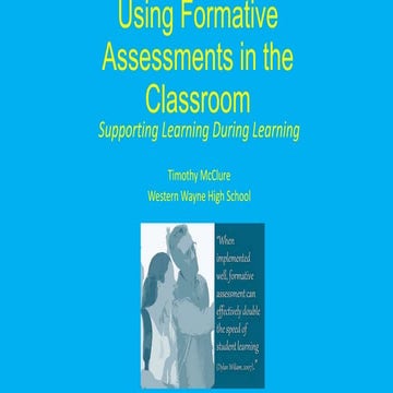 Using Formative Assessment in the Classroom | PPT