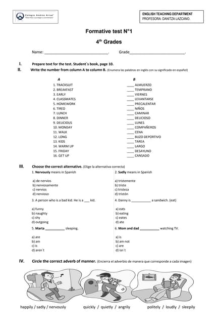 Regular verbs English quiz | PDF