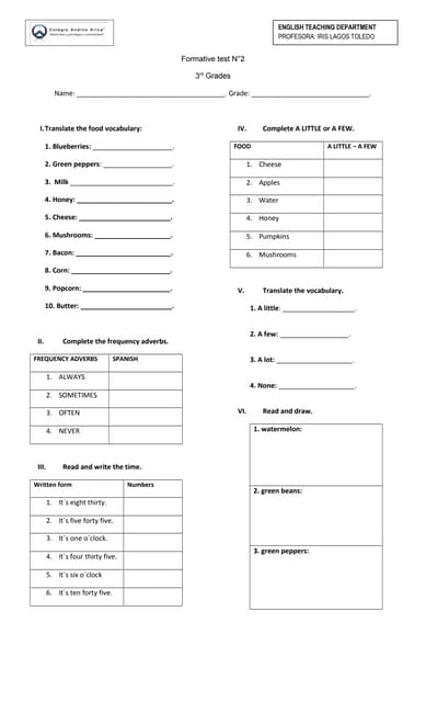 Regular verbs English quiz | PDF