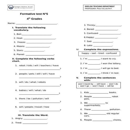 Formative test n°5 | PDF